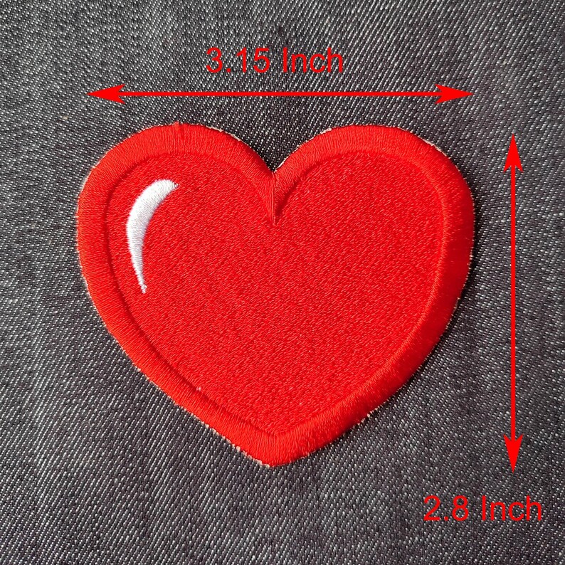 Red Heart Iron-on Patch Embroidered Heart Applique for Valentine's Day ...