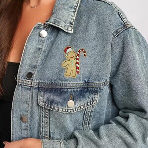 Christmas Gingerbread Man Iron-on Patch, Cute Candy Cane Applique ...