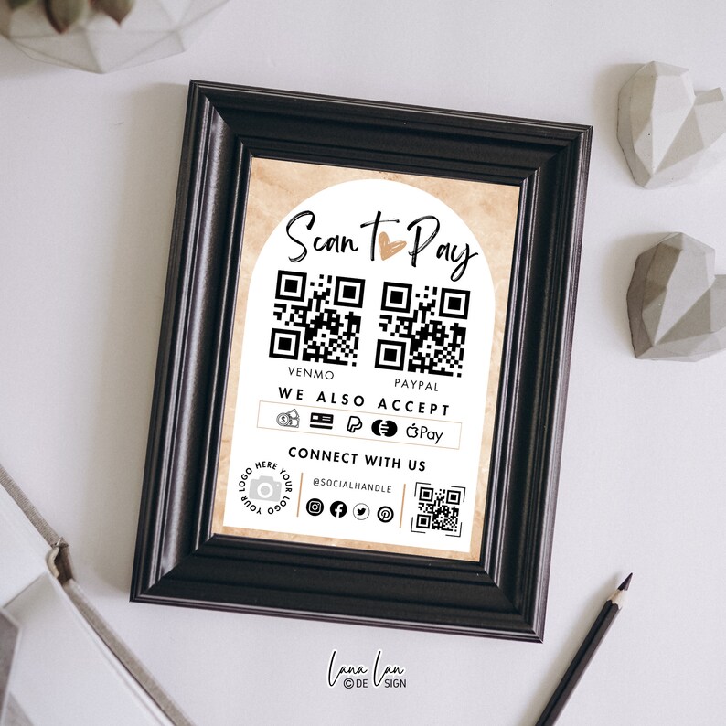 Editable Scan to Pay Template QR Code Sign Business Shop - Etsy