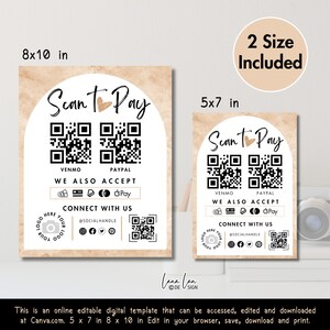 Editable Scan to Pay Template QR Code Sign Business Shop - Etsy