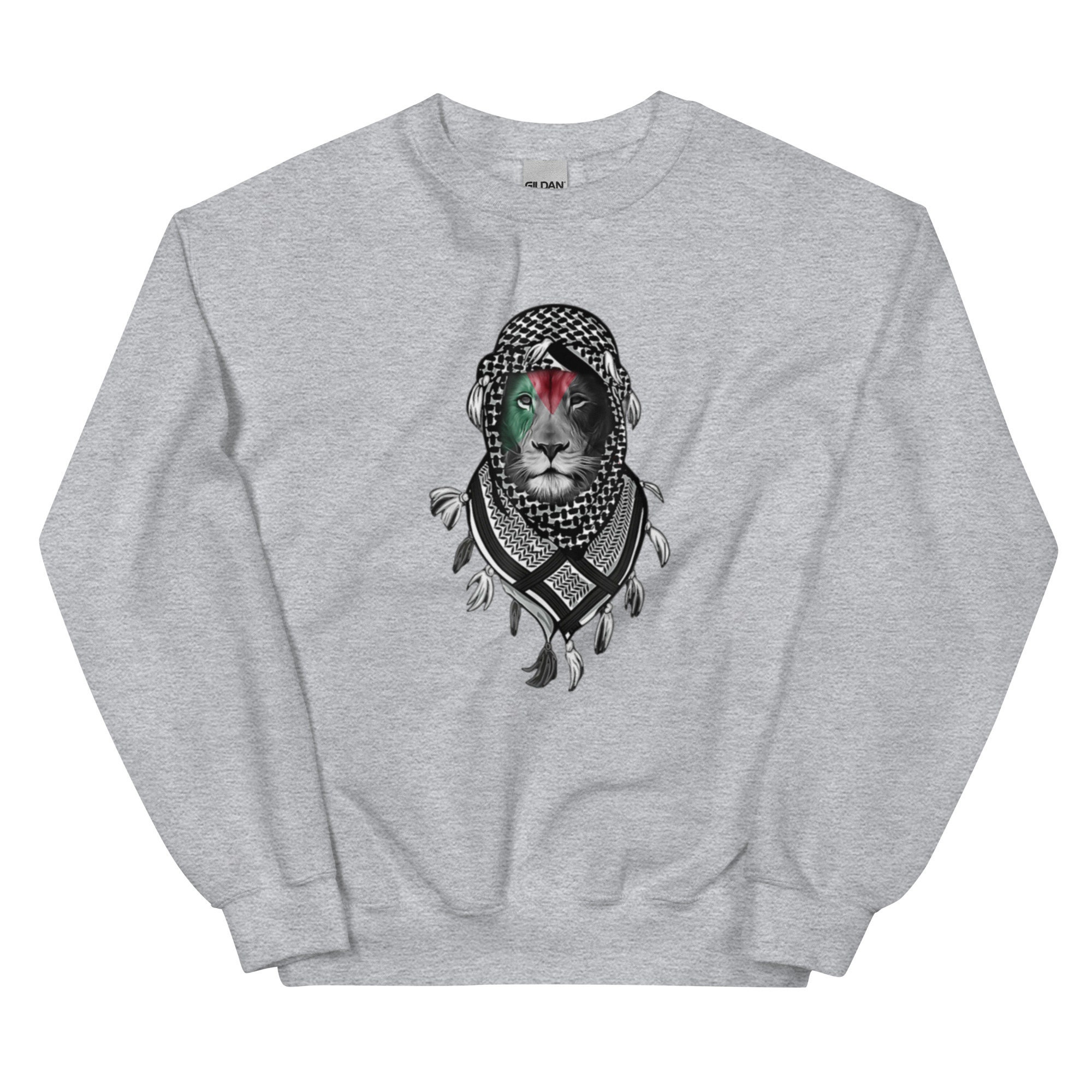 Palestinian Lion Free Palestine Free Gaza Palestine Flag Pullover ...