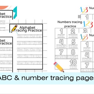 ABC Tracing Page, Number Tracing Page, ABC & Number Tracing, Printable ...