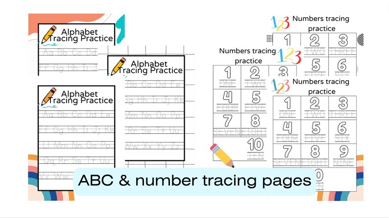 ABC Tracing Page, Number Tracing Page, ABC & Number Tracing, Printable ...