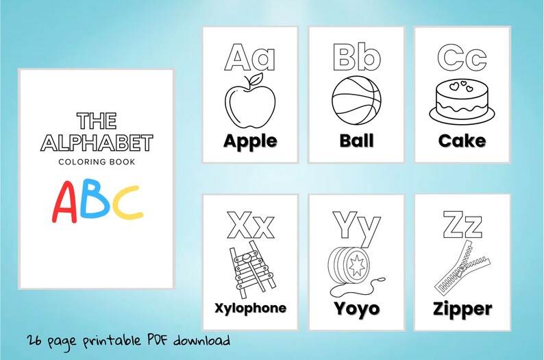 Alphabet Printable, Upper and Lower Case Letters, ABC Coloring Pages ...