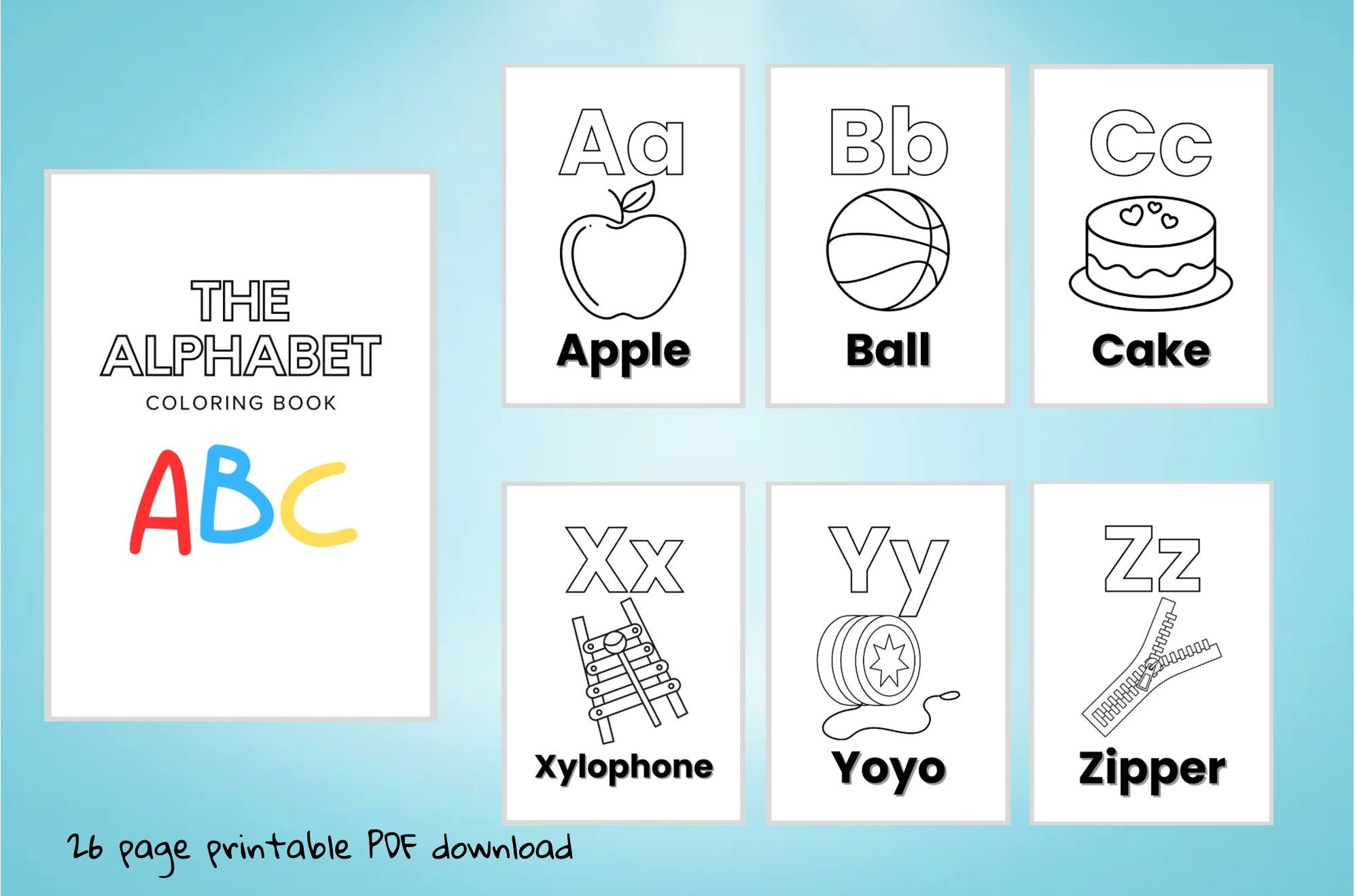 Alphabet Printable, Upper and Lower Case Letters, ABC Coloring Pages ...