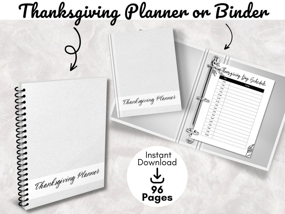 Simple Printable Thanksgiving Planner and Calendar, Thanksgiving ...