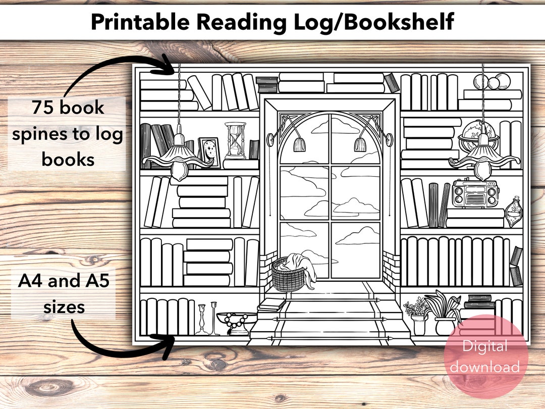 Printable Reading Log | Reading Tracker | Bookshelf | Reading Planner ...