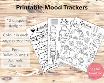Bullet Journal Monthly Mood Tracker - Etsy