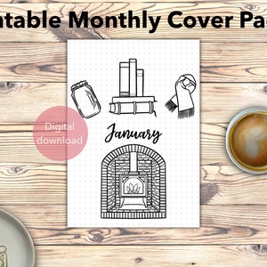 12 Monthly Cover Pages, A5, Journal Planner Bullet Journal Monthly ...