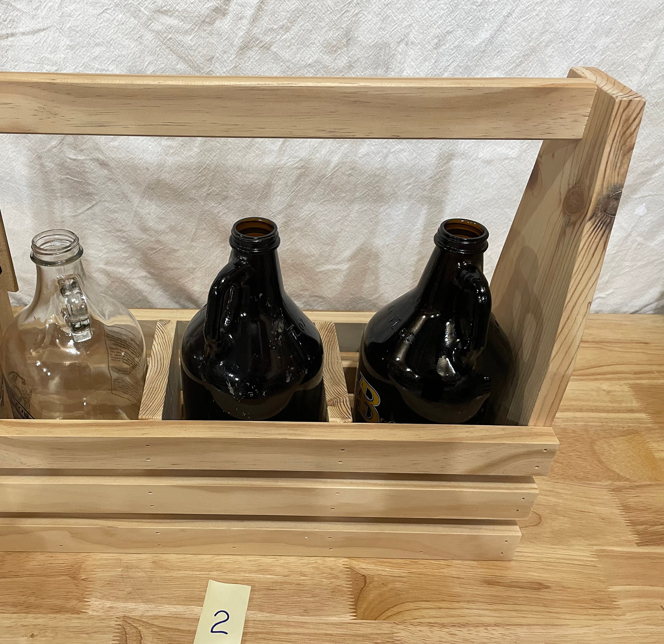 Triple Growler Carrier: Oak, Maple, or Pine Craft Beer Caddy - Etsy