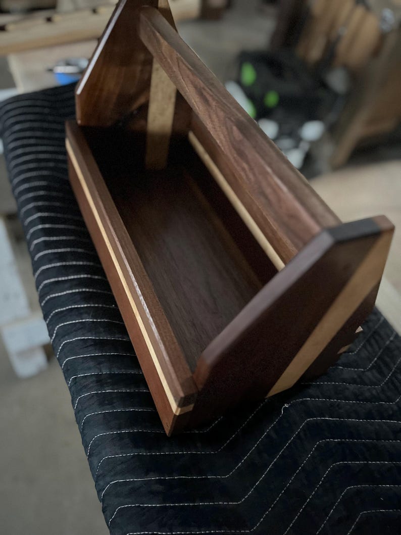 Black Walnut and Maple Wooden Tool Box GREAT QUALITY - Etsy