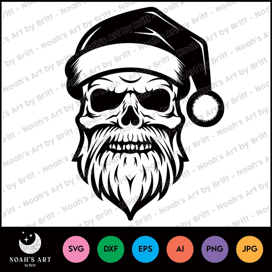 Skull Santa SVG, Skull Santa Cricut, Skull Santa Svg, Skull Santa ...