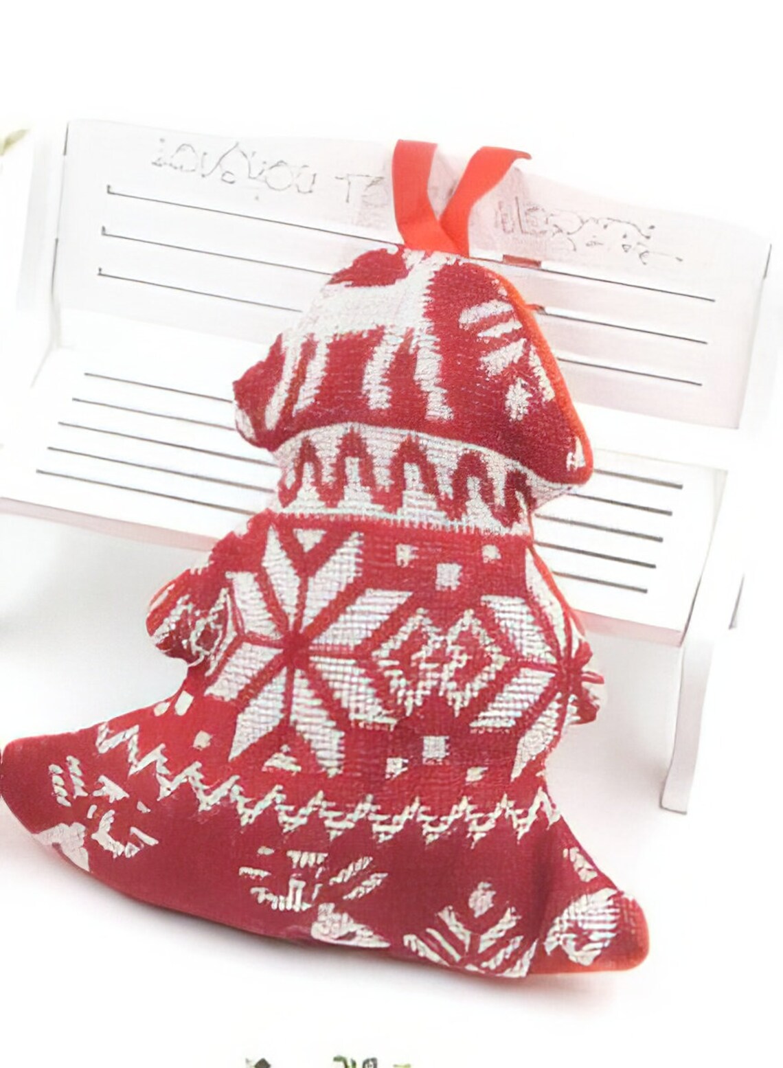 Scandinavian Linen Tree Ornament - Etsy