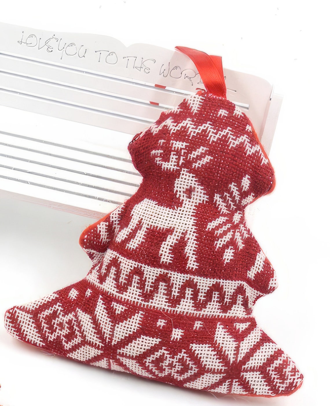 Scandinavian Linen Tree Ornament - Etsy