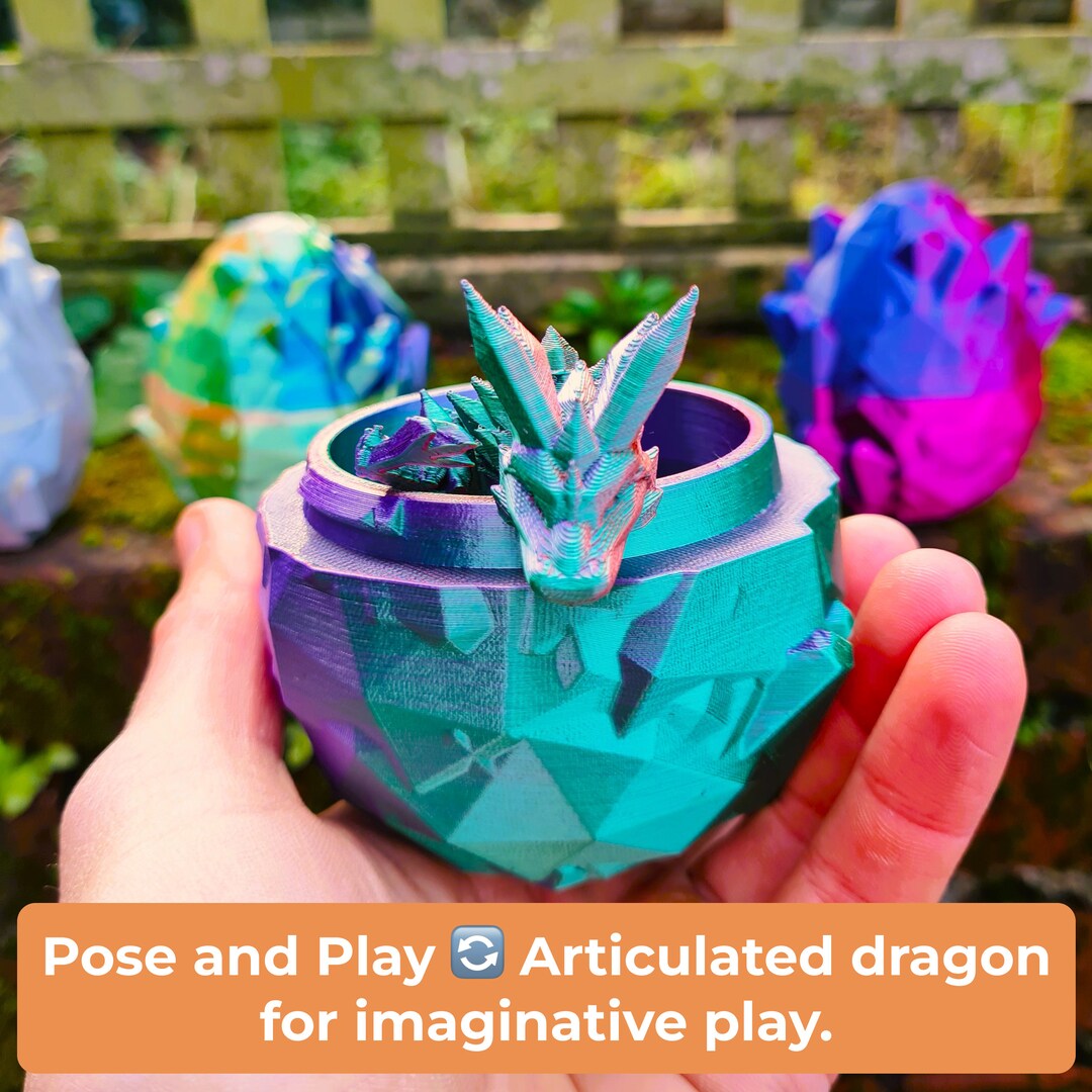 3D Printed Articulated Dragon Fidget Toy With Custom Egg - Etsy UK