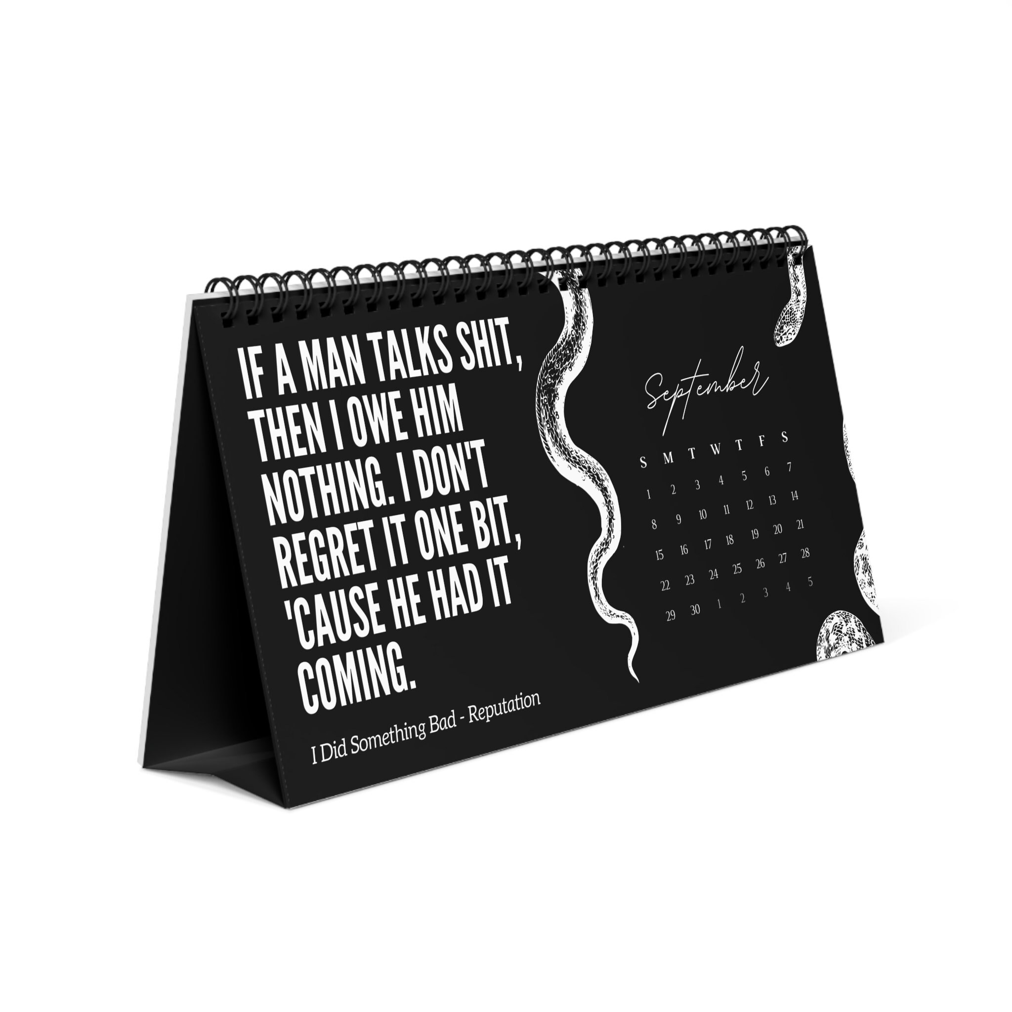 2024 Taylor Unhinged Lyrics Calendar, Desk Calendar sold by Fadumo ...