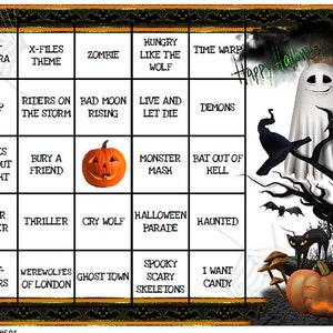 Halloween Music Bingo : Printable - Etsy