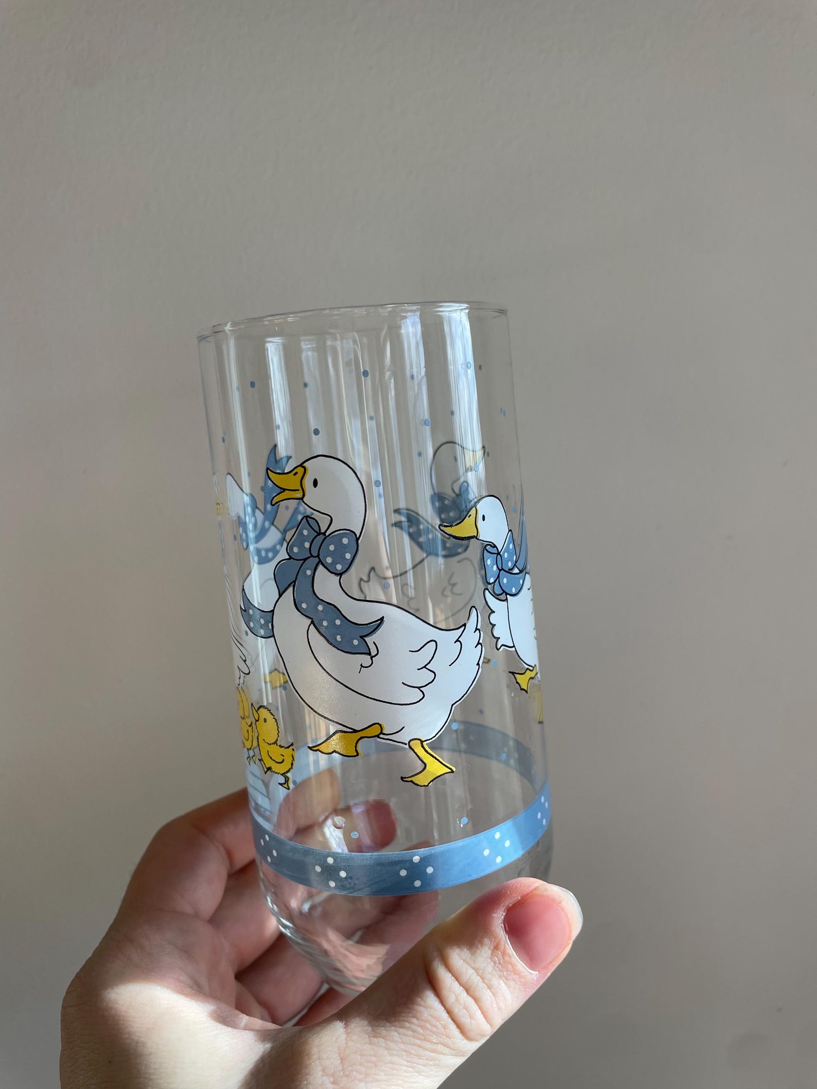 Vintage Blue Bowed Goose Drinking Glasses Set of 4 - Etsy