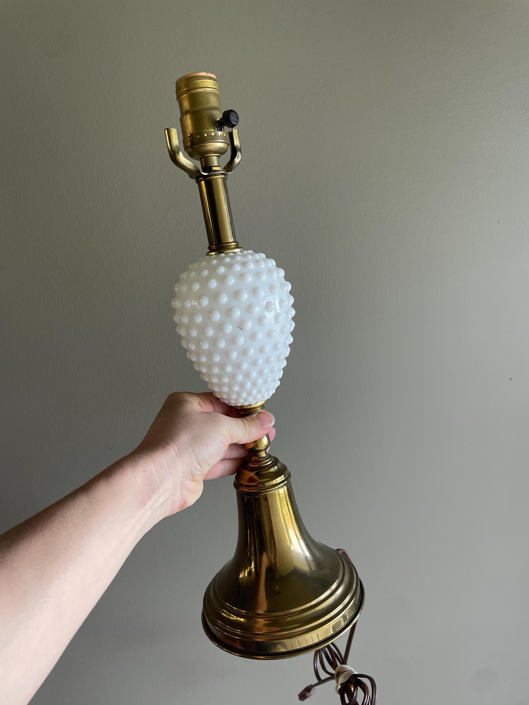 Vintage Hobnail Milkglass Lamp - Etsy