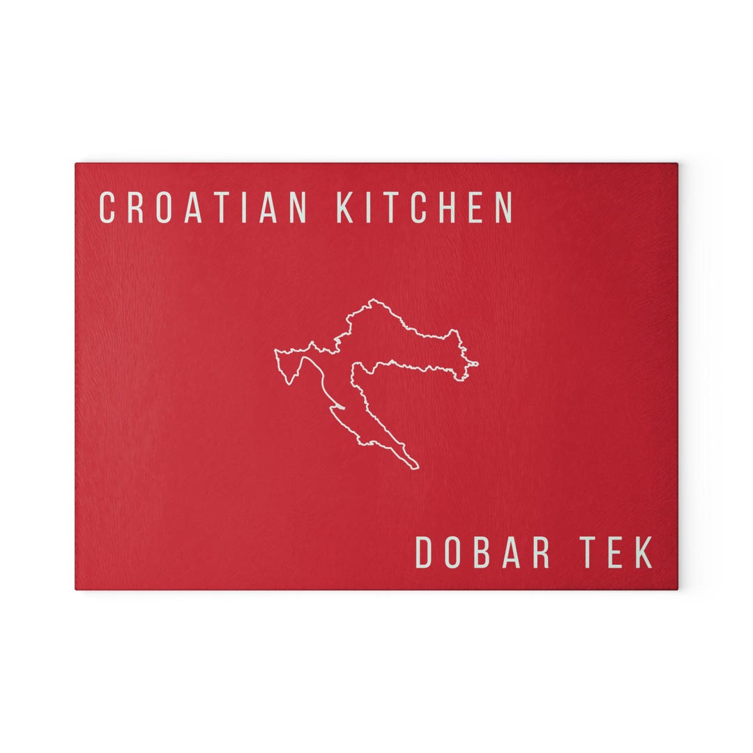 Croatian Kitchen Dobar Tek Glass Cutting Board - Etsy
