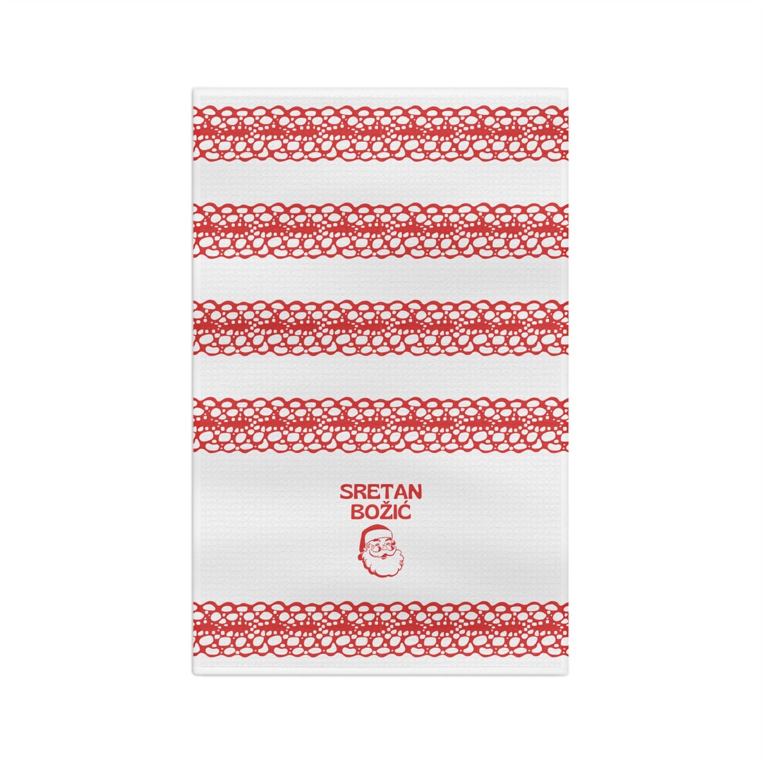 Sretan Bozic Santa Croatian Christmas Kitchen Towel - Etsy