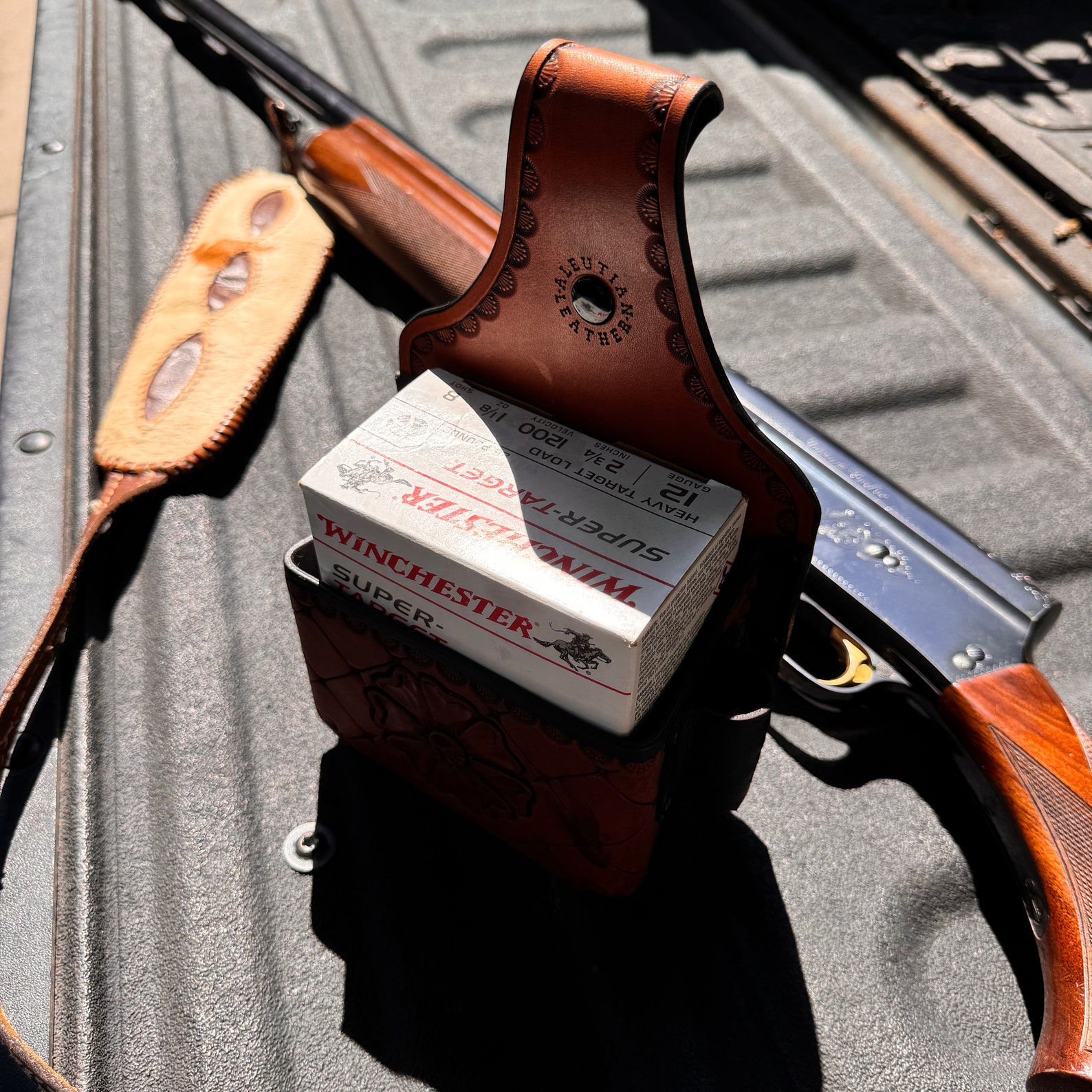 Bird Hunting/shell Tote/leather Shotgun Shell Holder/shotgun/trap Shoot ...