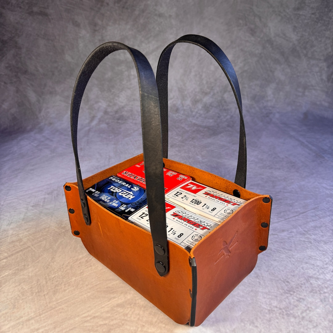 Leather Ammo Carrier, Shotgun Shell Box Tote, Shooting Accessories - Etsy