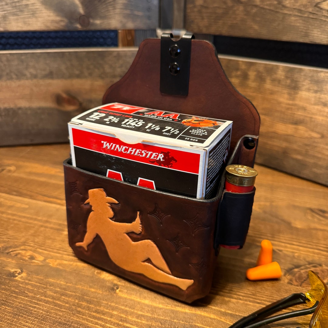 Trap Shoot/shell Tote/leather Shotgun Shell Holder/shotgun/bird Hunting ...
