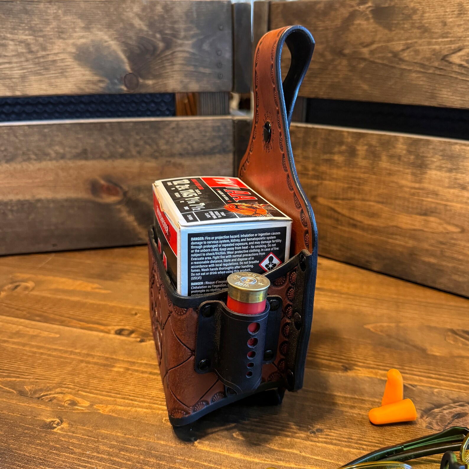 Bird Hunting/shell Tote/leather Shotgun Shell Holder/shotgun/trap Shoot ...