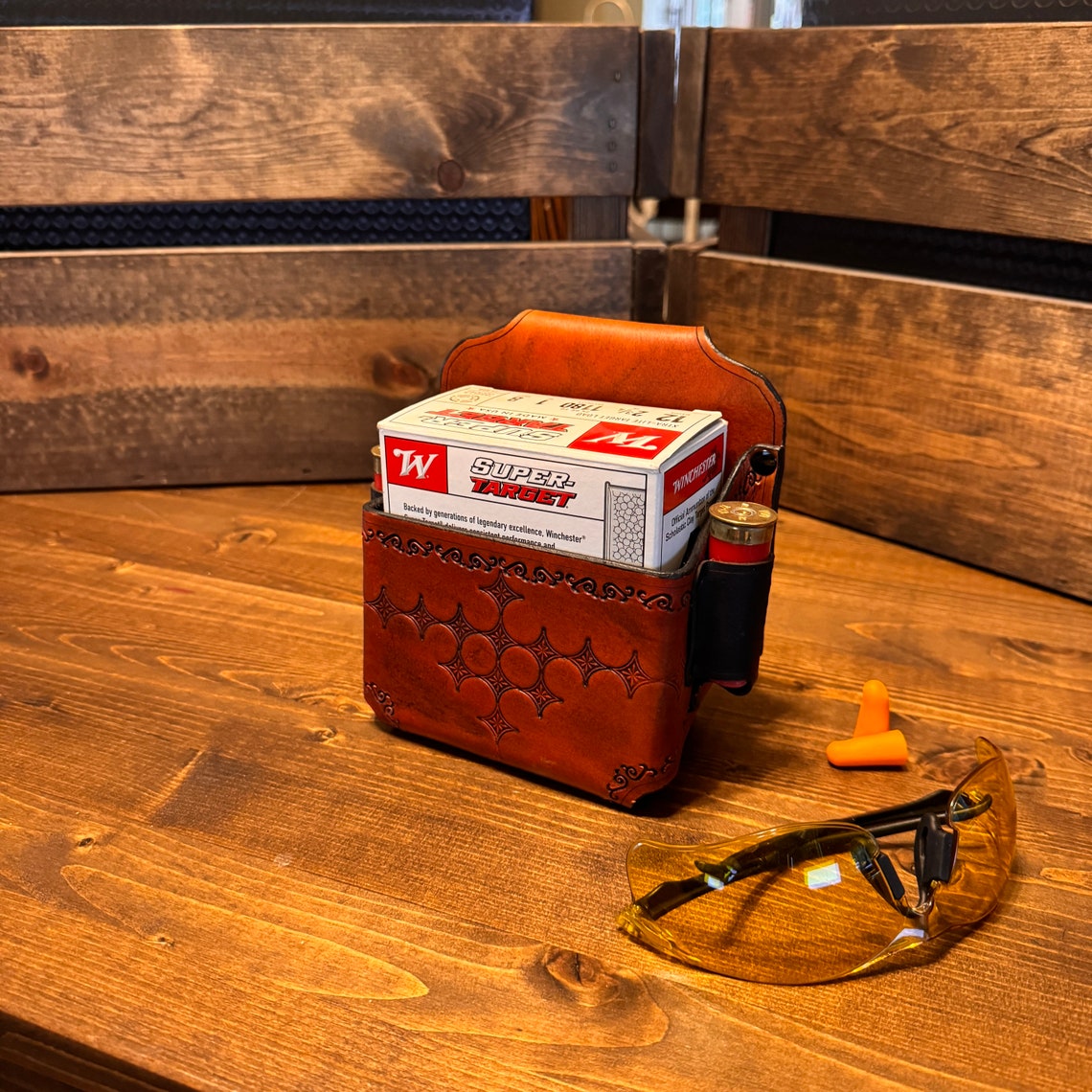 Trap Shoot/shell Tote/leather Shotgun Shell Holder/shotgun/bird Hunting ...