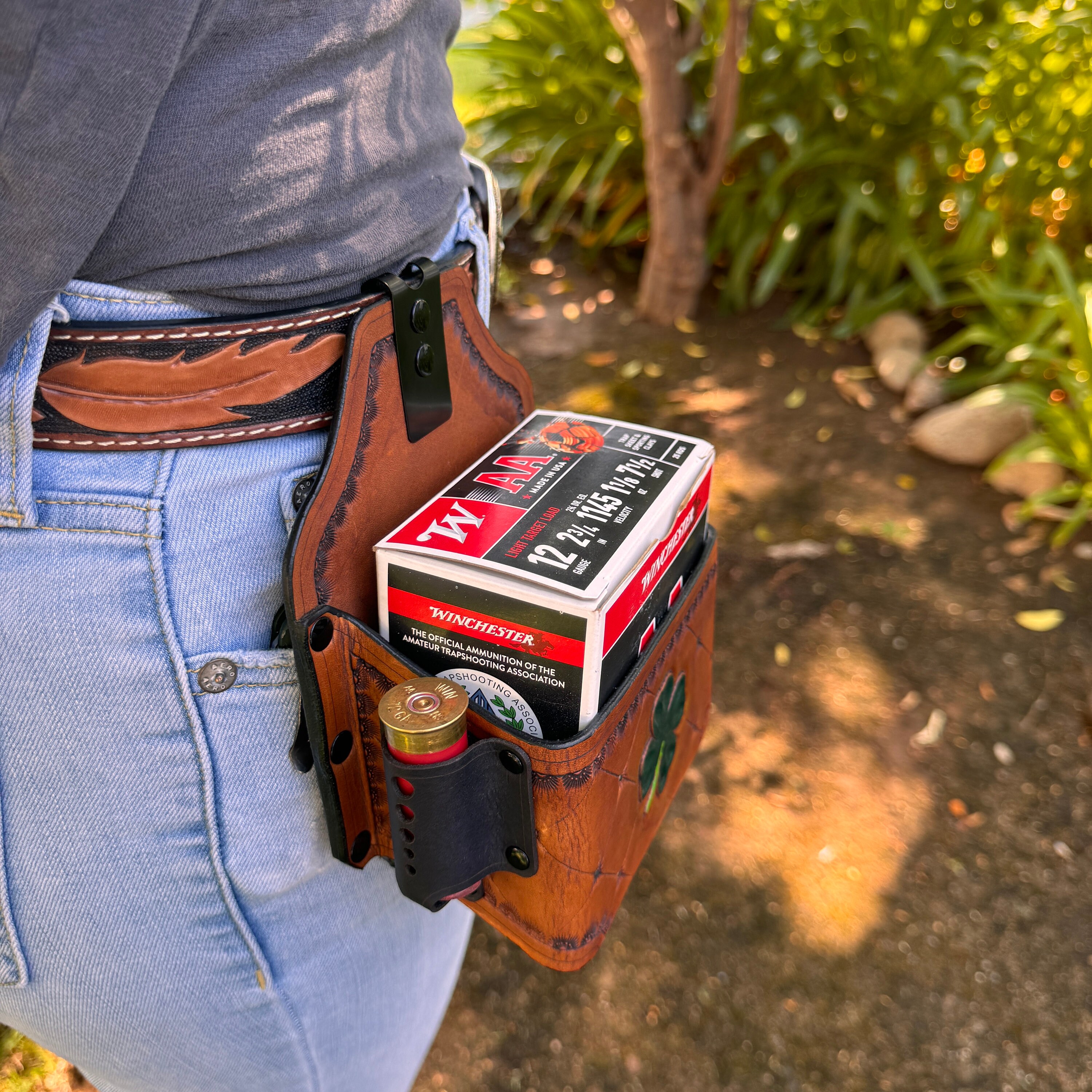 Bird Hunting/shell Tote/leather Shotgun Shell Holder/shotgun/trap Shoot ...