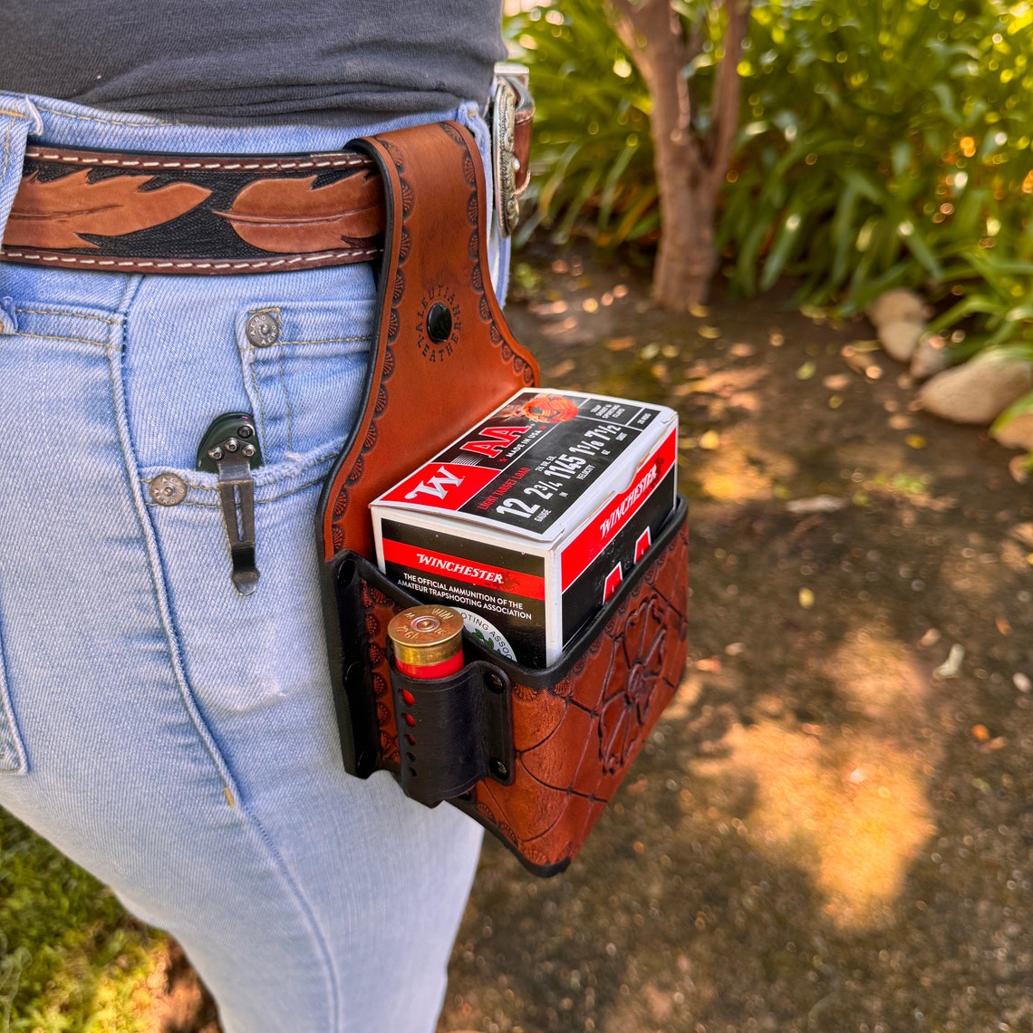 Bird Hunting/shell Tote/leather Shotgun Shell Holder/shotgun/trap Shoot ...