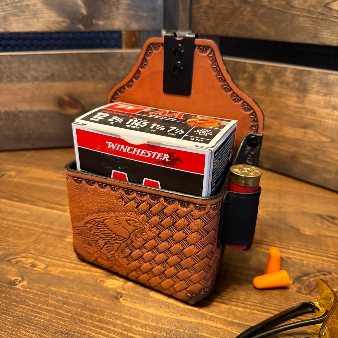 Bird Hunting/shell Tote/leather Shotgun Shell Holder/shotgun/trap Shoot ...
