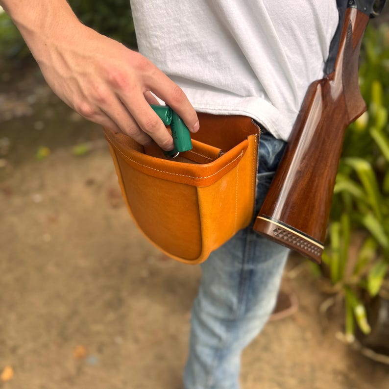 Handmade Leather Shooting Pouch, Shell Holder, Trap Skeet Accessory - Etsy