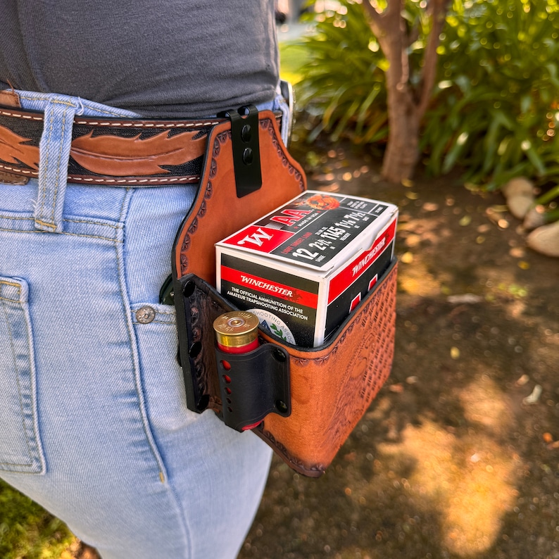 Bird Hunting/shell Tote/leather Shotgun Shell Holder/shotgun/trap Shoot ...