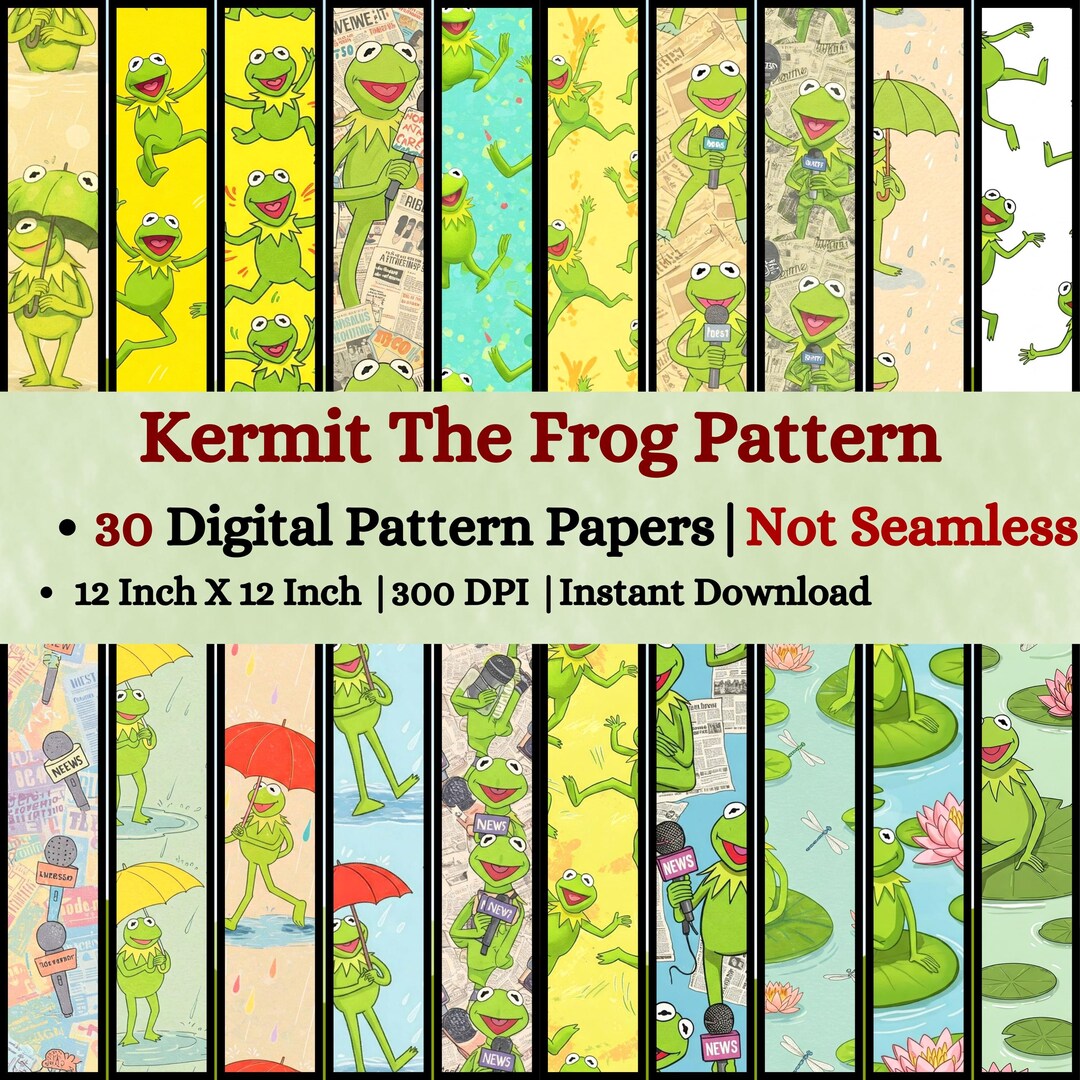 Kermit the Frog Cartoon Digital Pattern,digital Download,digital ...
