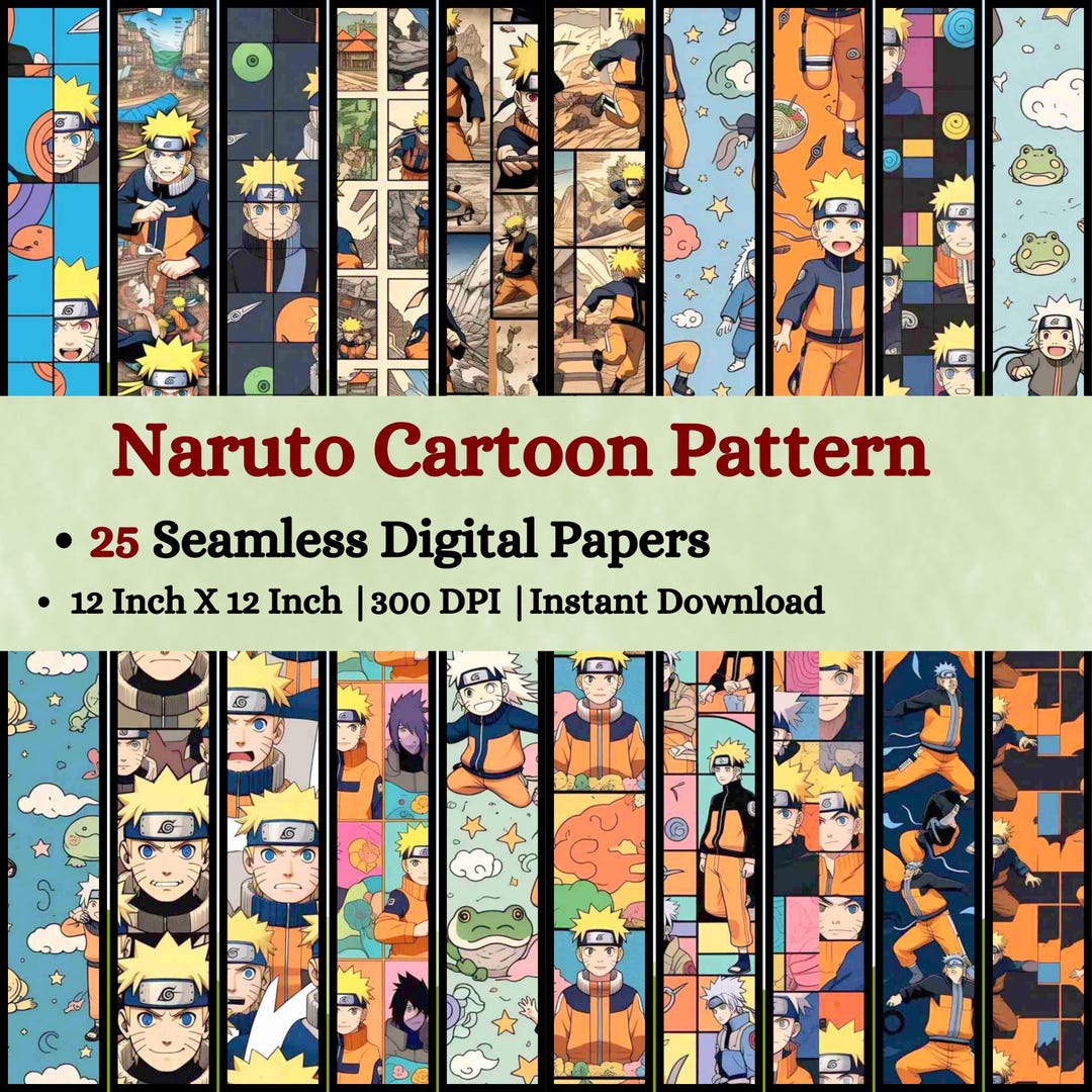 Naruto Cartoon Seamless Pattern,naruto Digital Download,repeating ...