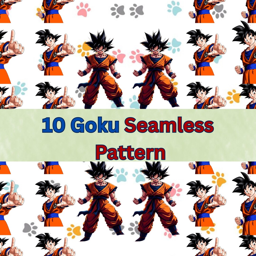 Goku Cartoon Seamless Pattern,digital Download,repeating Goku Pattern ...