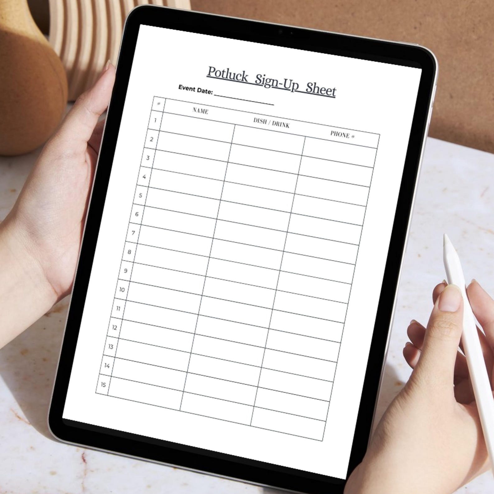 1 Potluck Sheet Digital Download,potluck Sheet Planner,potluck Sheet ...