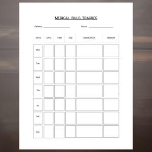 1 Medical Bill Tracker Digital Download,medical Bill Planner,medical ...