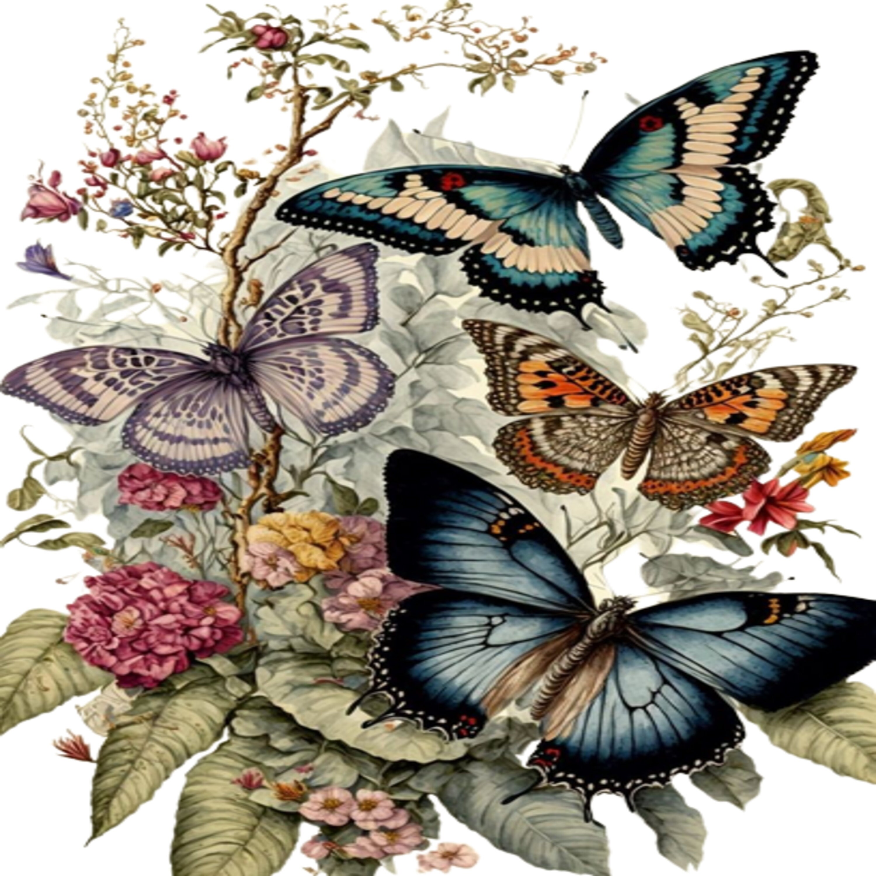 10 Colorful Butterflies With Transparent Backgrounds Clip Art,high ...