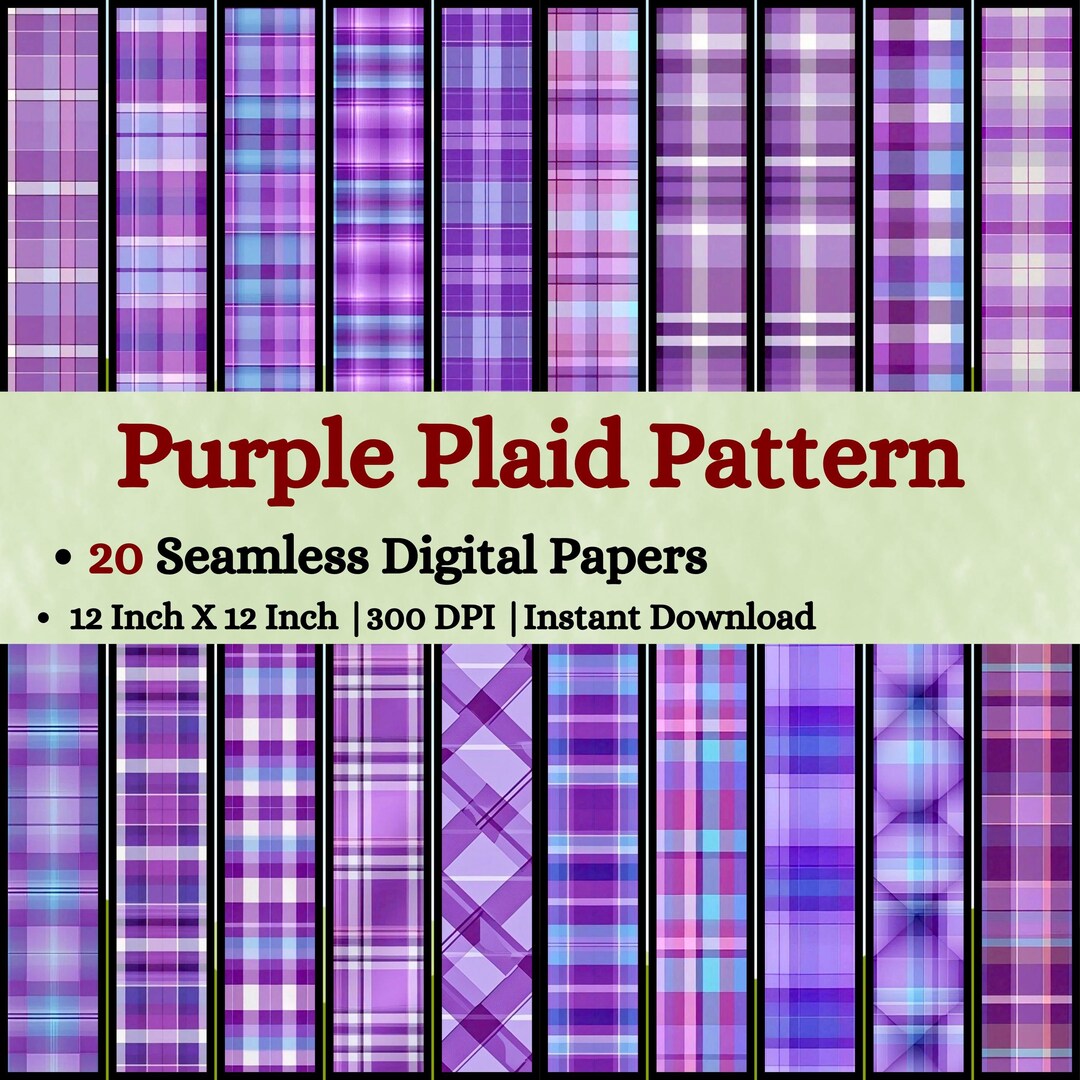 Purple Plaid Pattern Digital Paper,digital Purple Plaid Download,purple ...