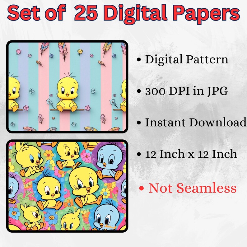 Tweety Bird Cartoon Digital Pattern,tweety Bird Digital Download ...