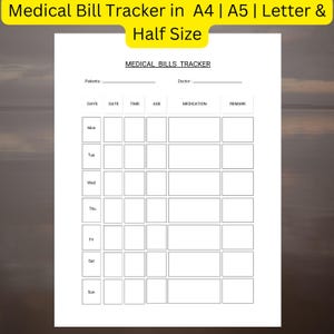 1 Medical Bill Tracker Digital Download,medical Bill Planner,medical ...