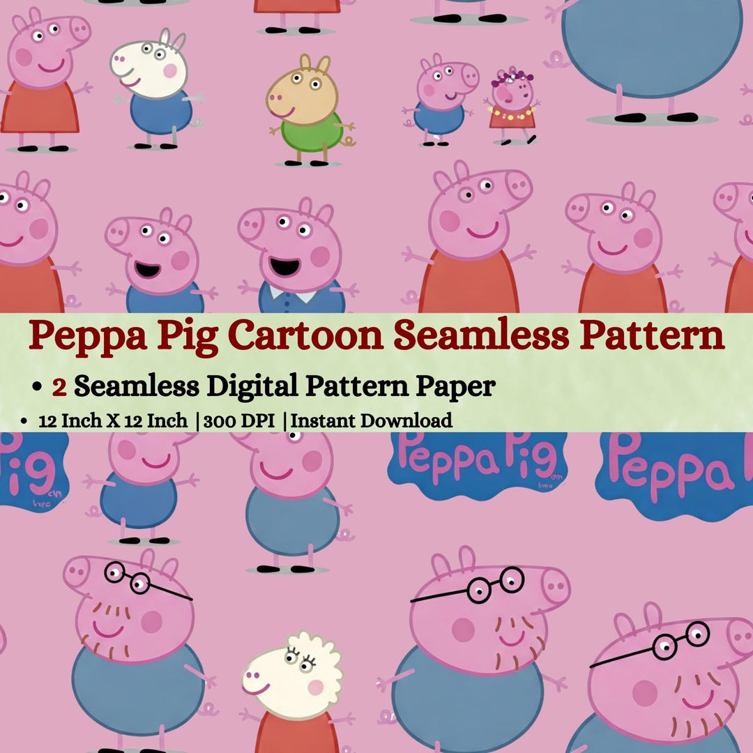 Peppa Pig Seamless Pattern Texture,digital Paper Download Seamless ...