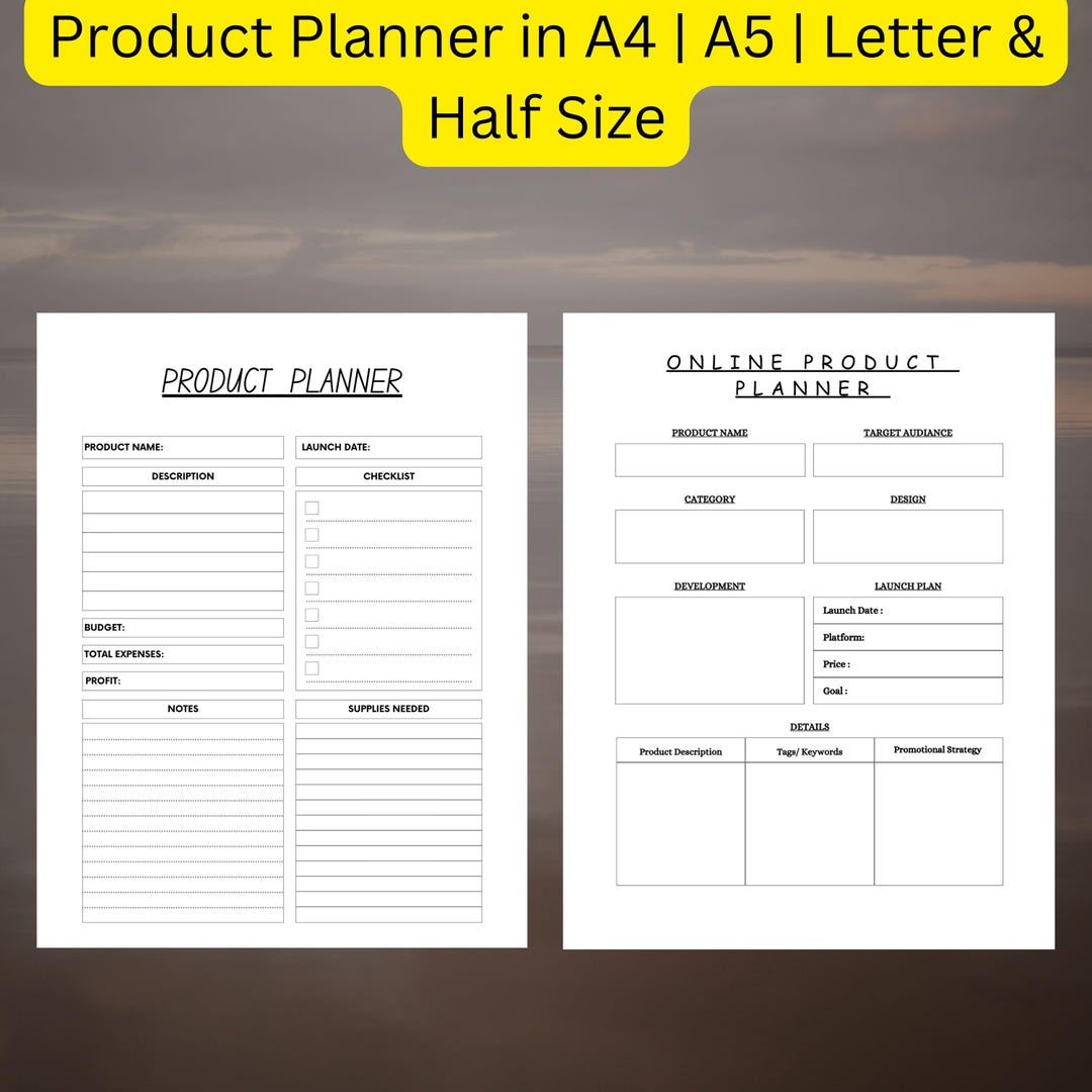 2 Product Planner Digital Download,product Launch Planner,product ...