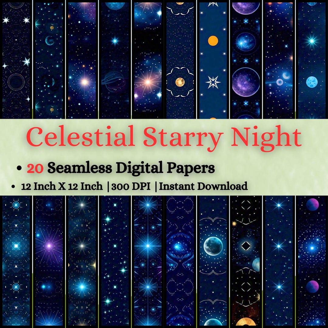 Celestial Starry Night Digital Download,seamless Celestial Starry ...