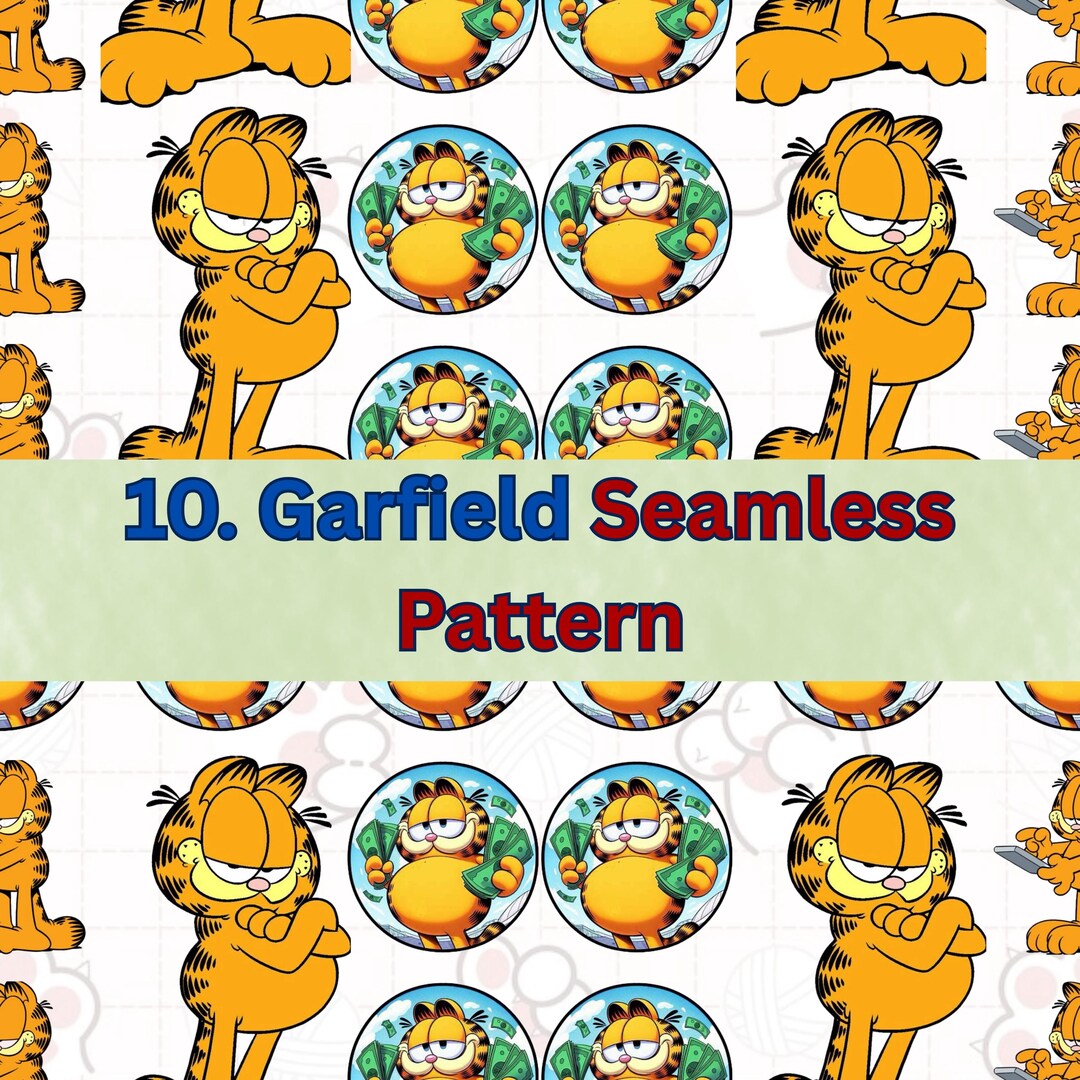 Garfield Seamless Cartoon Pattern,digital Download,nursery Cartoon ...