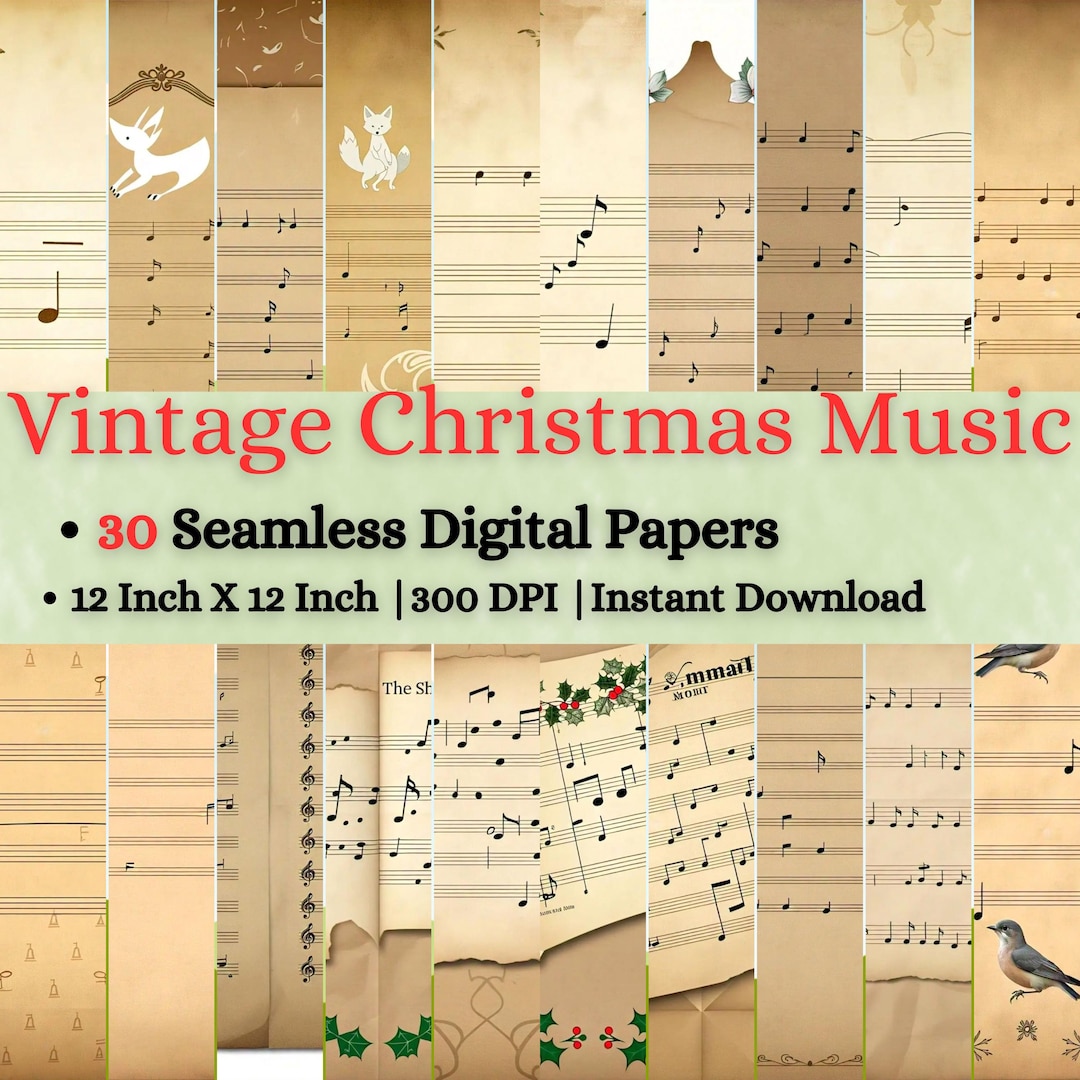 30 Vintage Seamless Music Digital Paper,digital Download Pattern ...