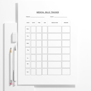 1 Medical Bill Tracker Digital Download,medical Bill Planner,medical ...